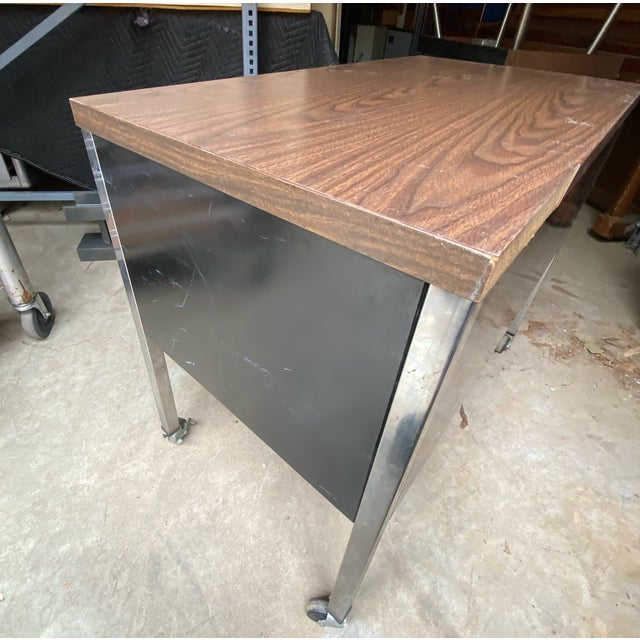 Mid 20th Century Vintage Mid-Century Modern Rolling Typewriter Desk ...