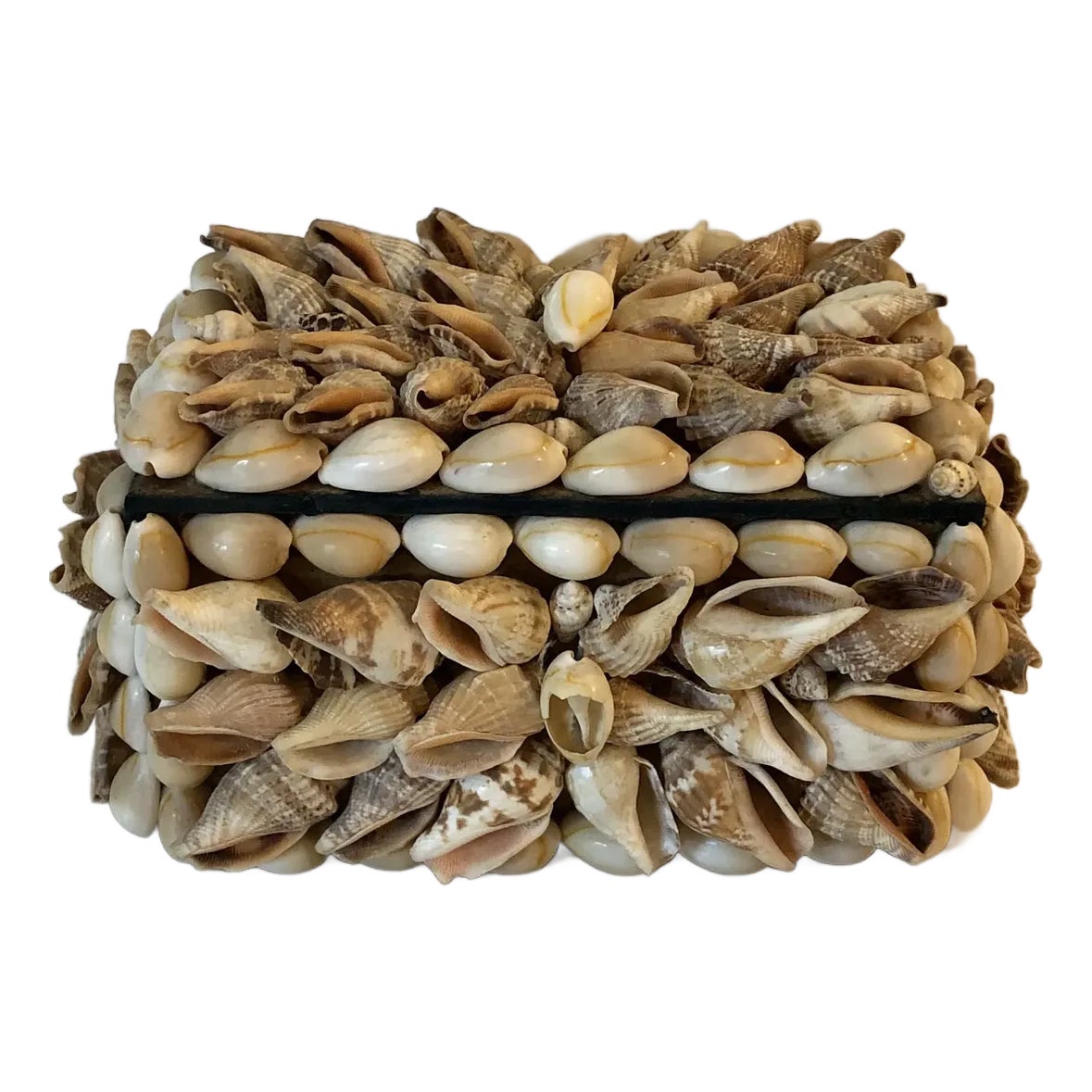 1970s Handmade Decorative Seashell Shell Box | Chairish