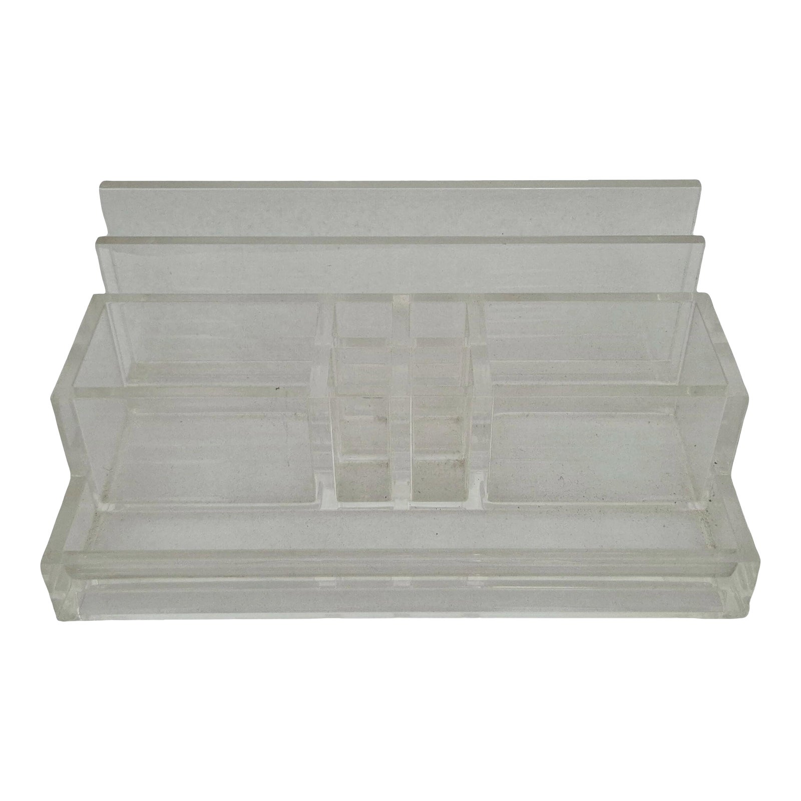 1970s Guzzini Lucite Desk Organizer and Mail Caddy by Fabio Manlio ...