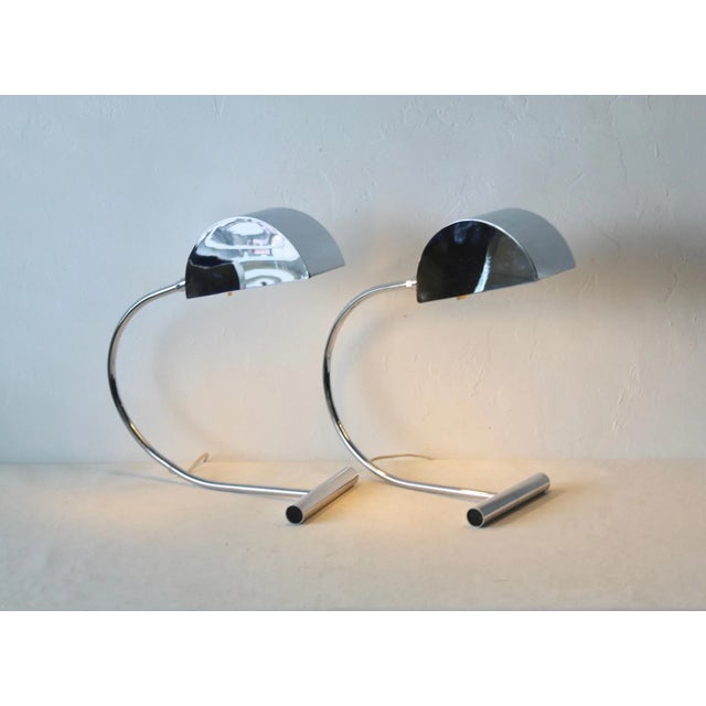 Koch and Lowy Omi Chrome Cantilevered Modernist Desk Table Lamp-A Pair ...