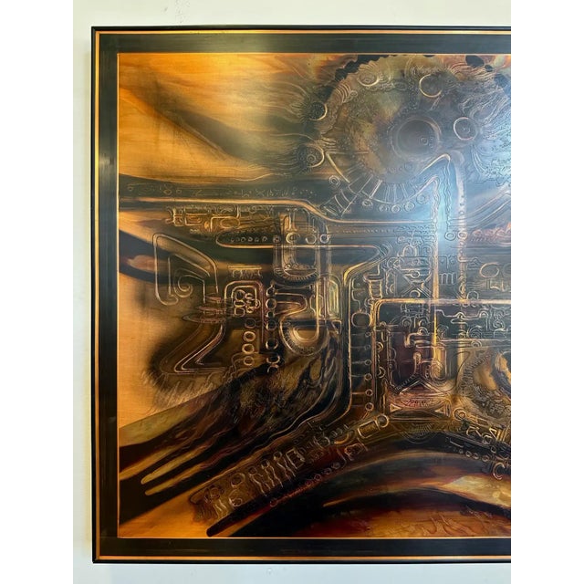 Bernhard Rohne for Metallic Design Studio Brutalist Etched Copper Wall ...