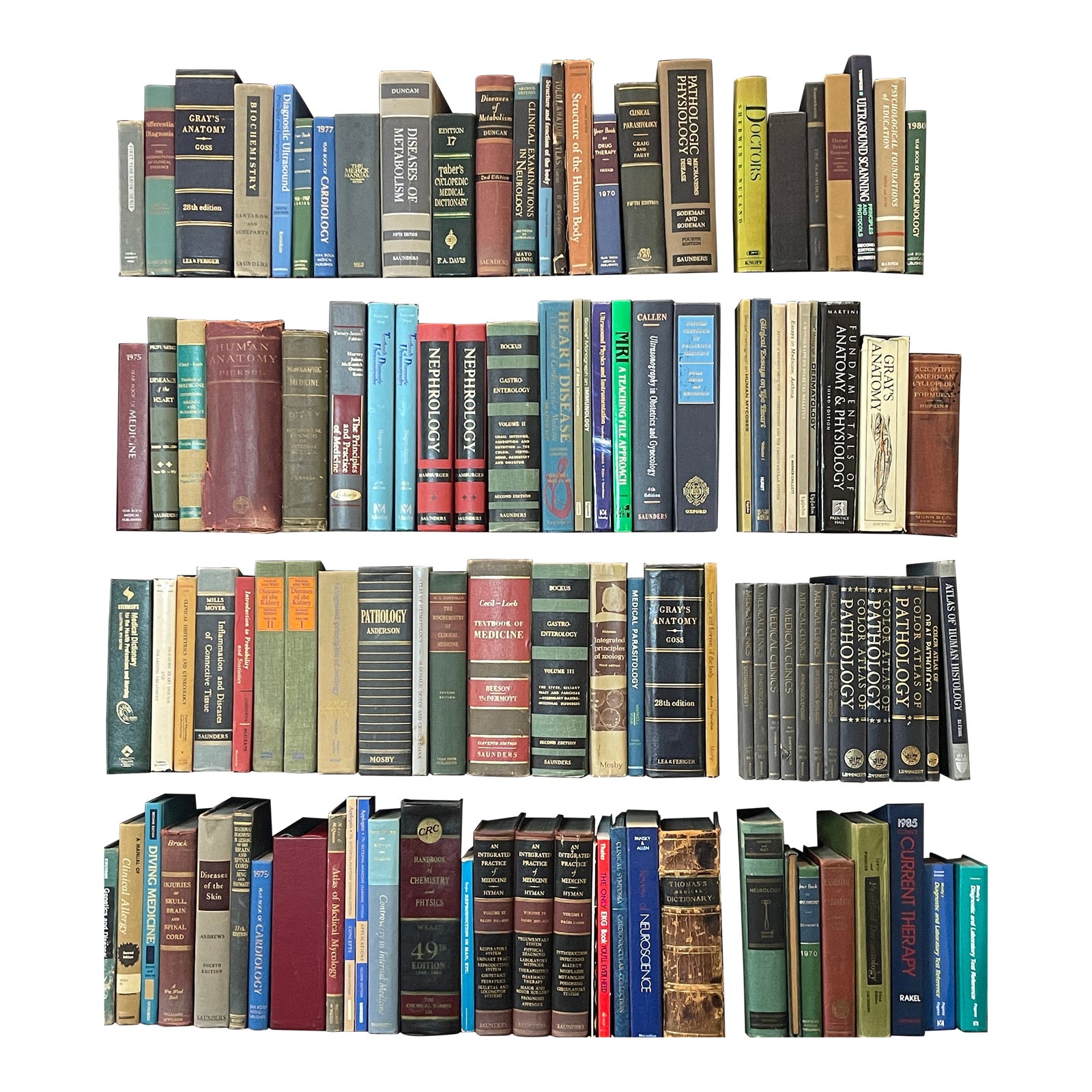 Vintage Set of 113 Medical Book 1895-1990's Mid Century | Chairish