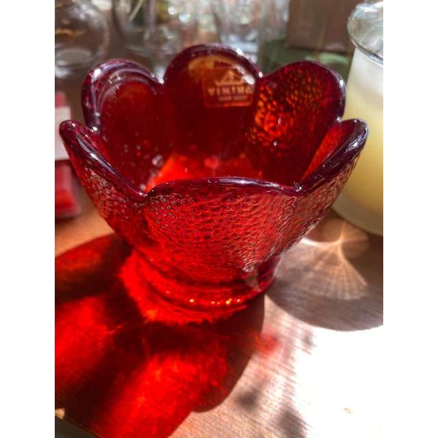 1960s Mid Century Modern Ruby Red Viking Glass | Chairish