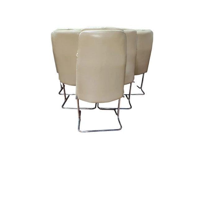 Mid-Century Modern English Pieff Chrome and Leather Dining Chairs - Set ...