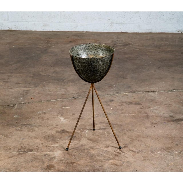 Mid Century Modern Planter Kimball Bullet Round Atomic Plant Stand ...