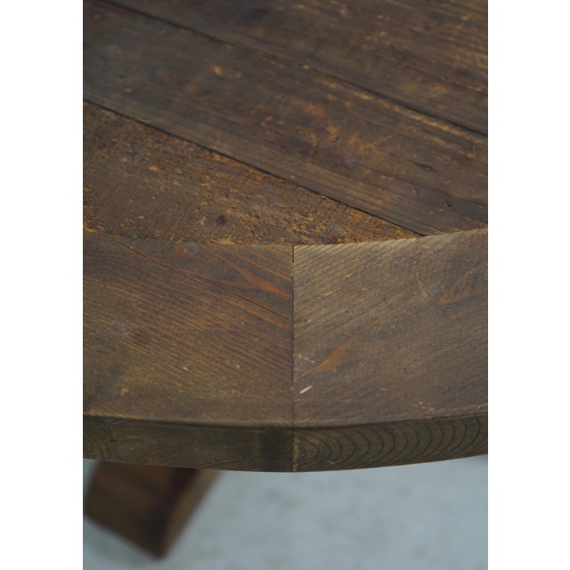 Restoration Rustic Round Distressed Finish Dining Table | Chairish
