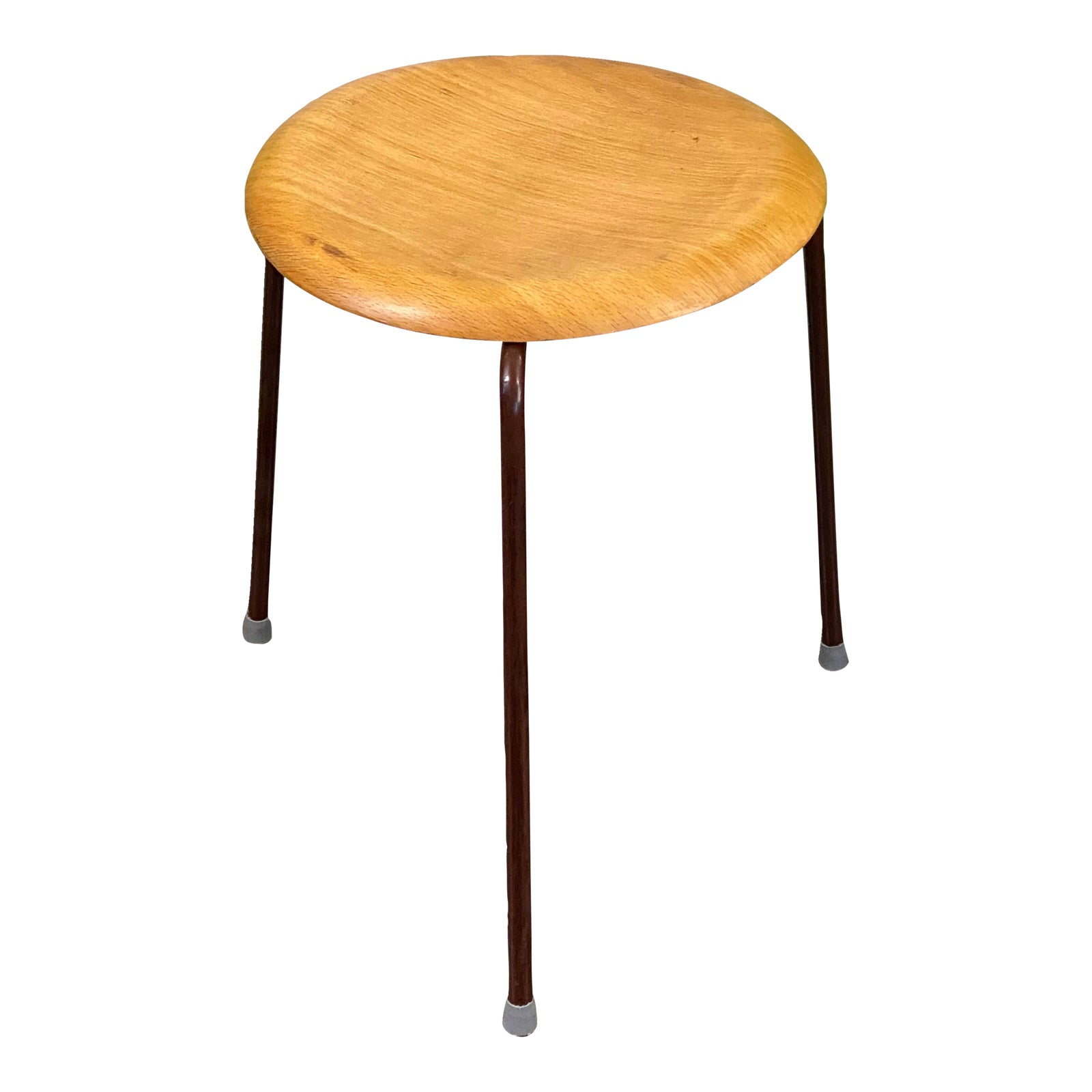 1960s Early Teak and Painted Metal Tripod Dot Stool by Fritz Hansen ...