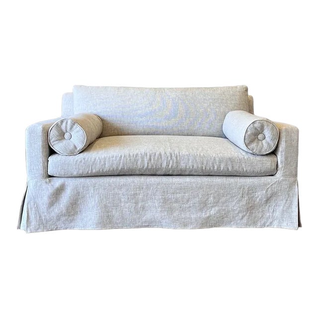 Classic Restoration Hardware Belgian Track Arm Sofa Bench Seat Sofa With Slipcover Chairish
