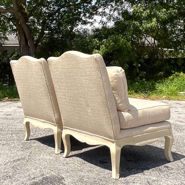 Vintage Regency Camel Back Slipper Chairs- a Pair | Chairish