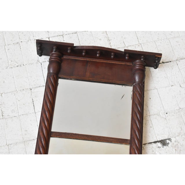 Antique Federal Split-Mirror With Barley Twist and Acorn Details, Circa ...