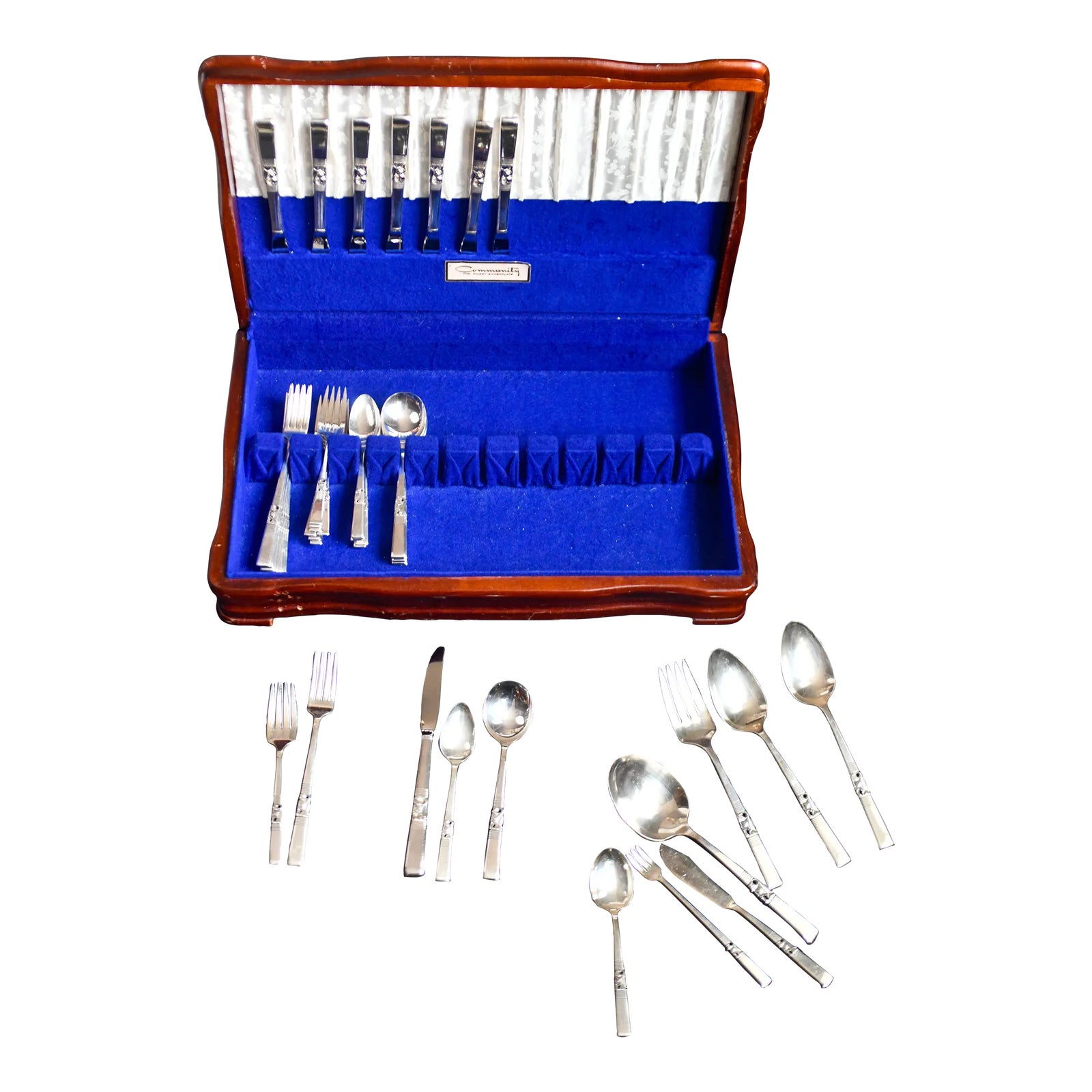 1950s Oneida Community Morning Star Silverplate Silver Set for 8 With ...