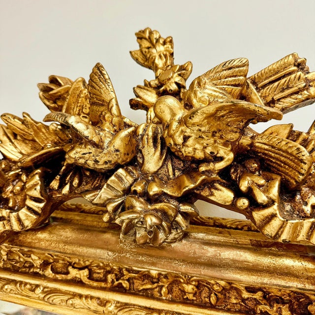 French Style Bird Wall Mirror Set With Gold Details- Set of 2 | Chairish