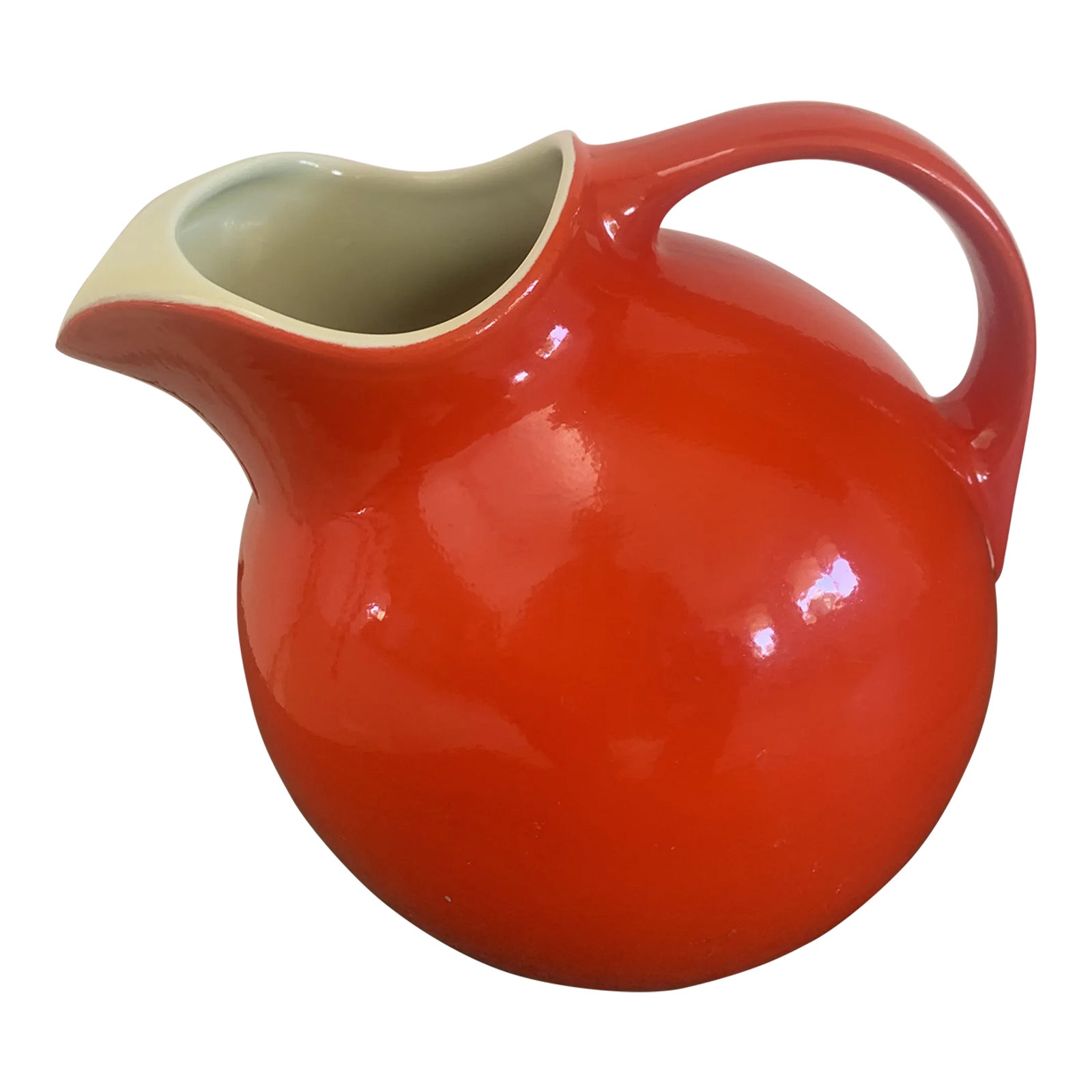 Hall Vintage Red Ball Pitcher 633 | Chairish