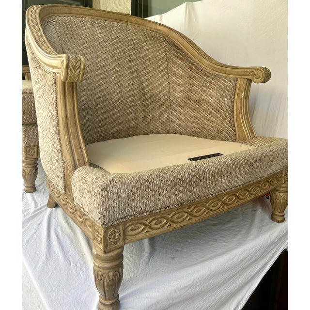 Late 20th Century Neoclassical Flair Gold Club Chairs by Bernhardt- a ...