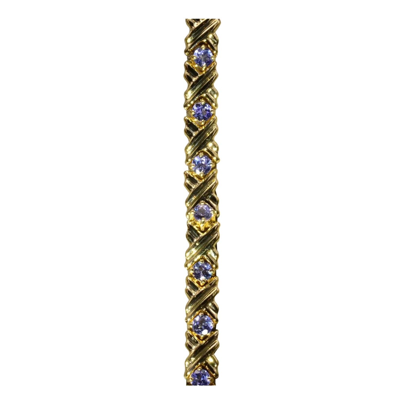 The Mamou: Ladies 14K Yellow Gold Bracelet set with Tanzanite | Chairish