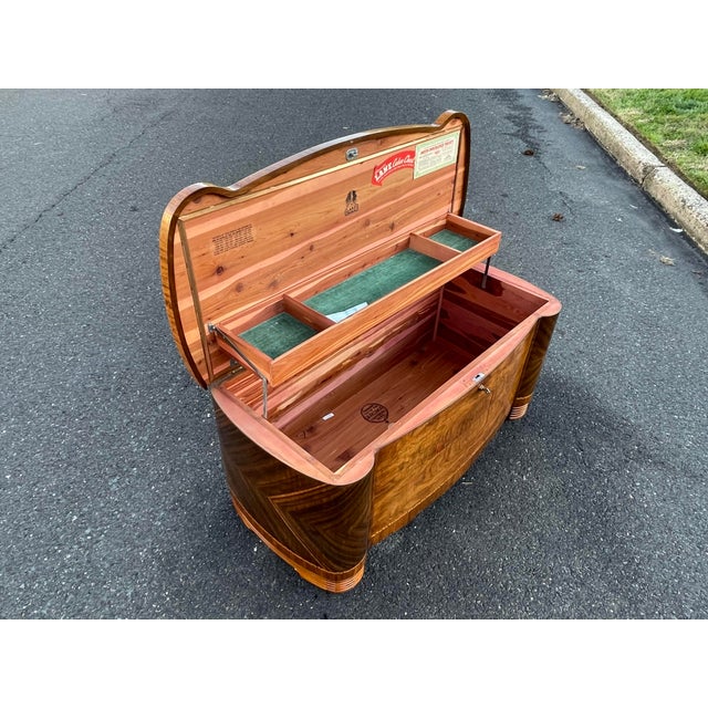 Art Deco Cedar Locking Chest by Lane | Chairish