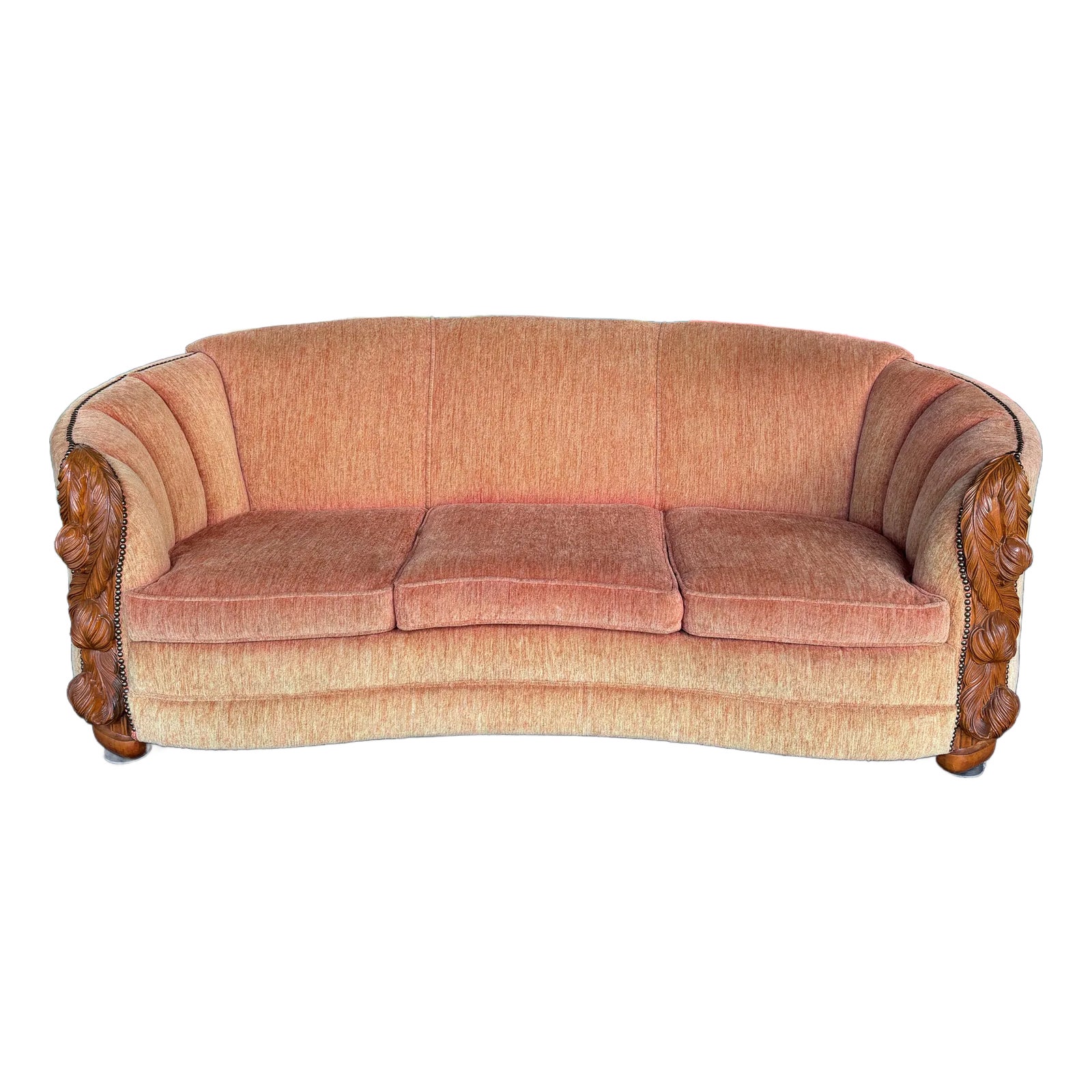 Art Deco Peach Sofa | Chairish