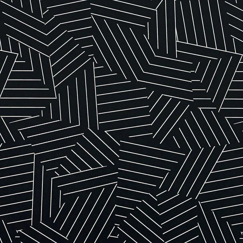 Schumacher Deconstructed Stripe Geometric Wallpaper in Ivory on Black ...