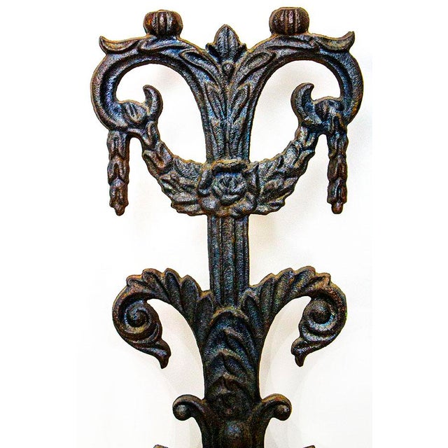 Pair Antique Wrought Iron Fireplace Accessories - Decorative Posts ...
