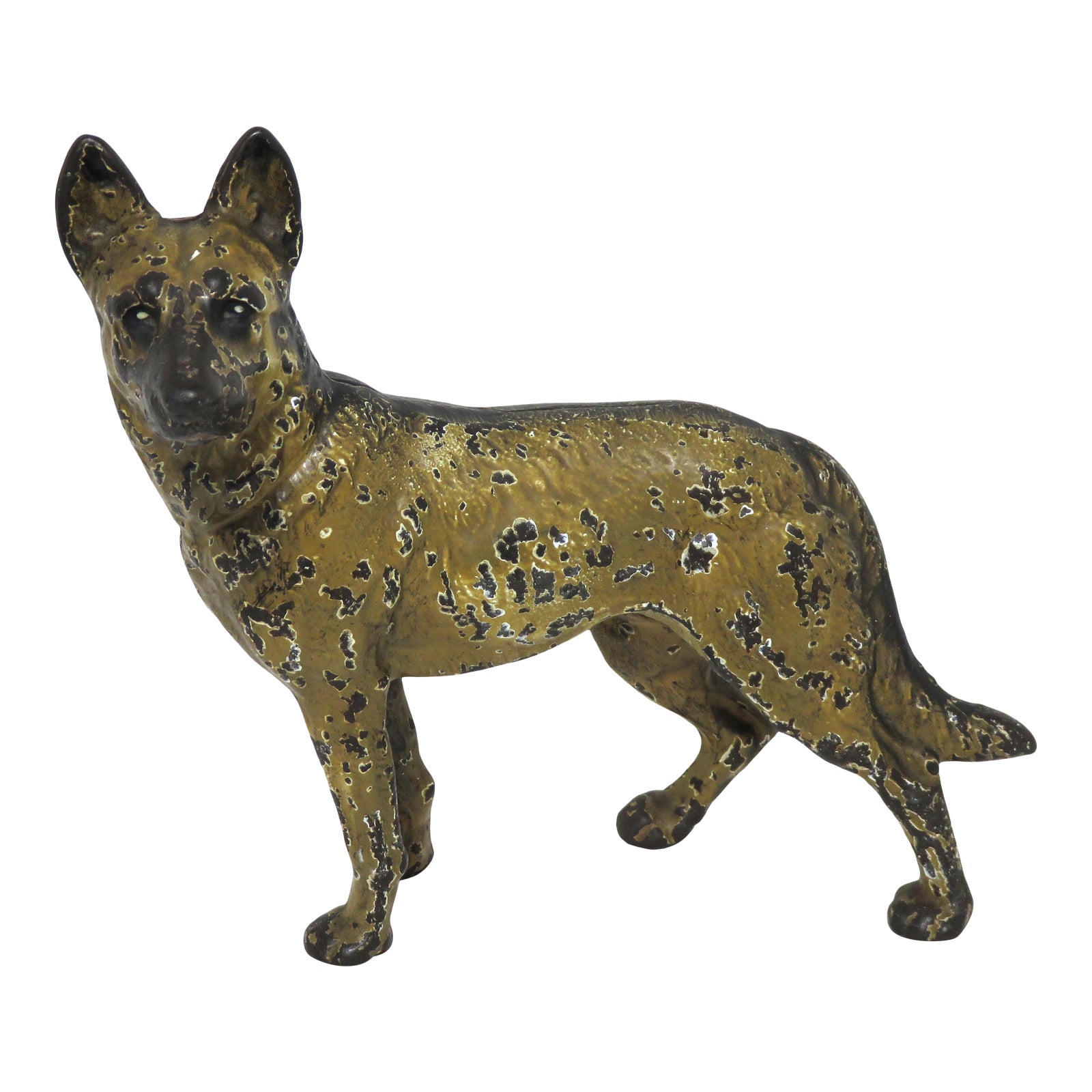 BEAUTIFUL VINTAGE CAST IRON HEAVY GERMAN SHEPHERD DOG PIECE 10X14 ...