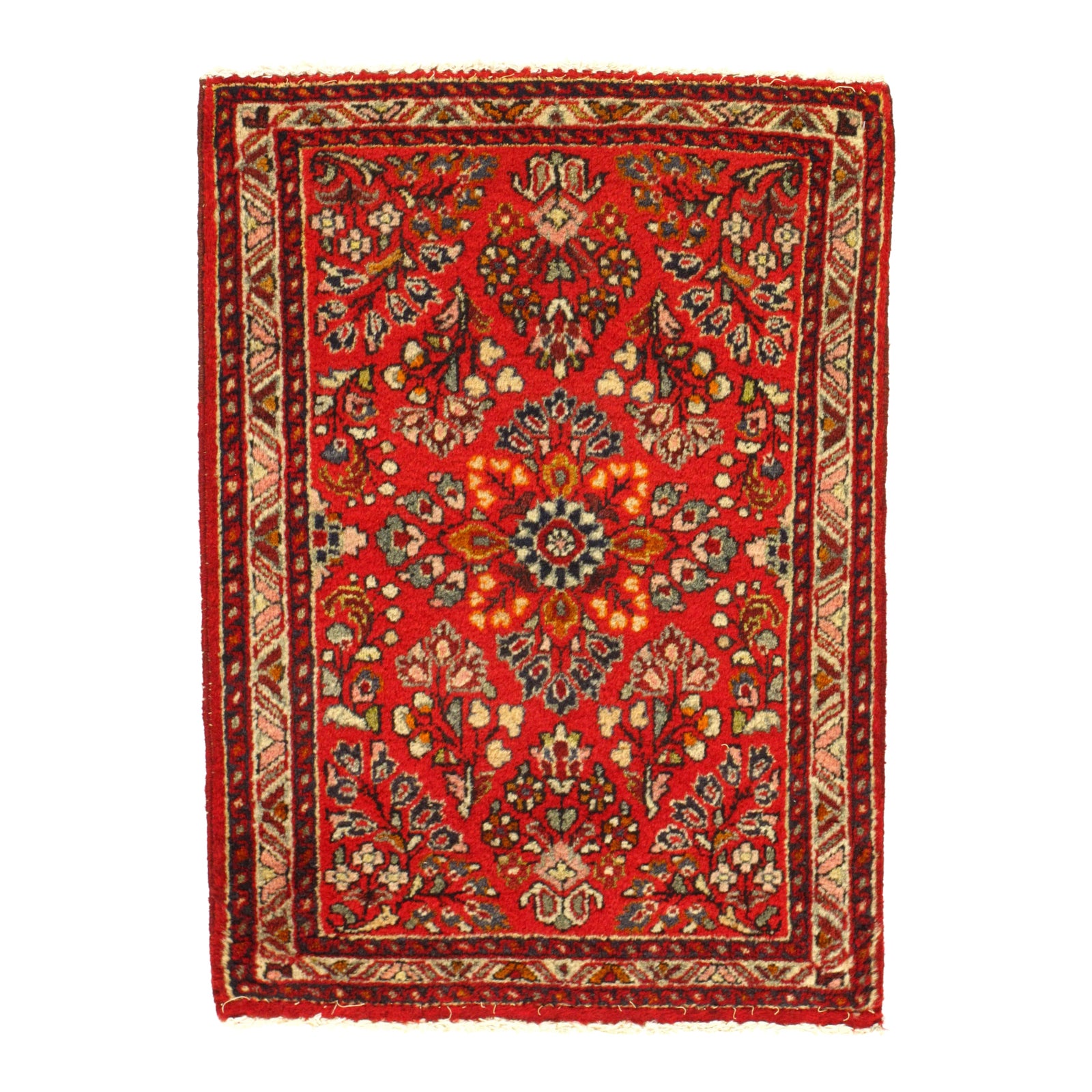 1920s Vintage Miniature Persian Sarouk Rug - 1′10″ × 2′6″ | Chairish