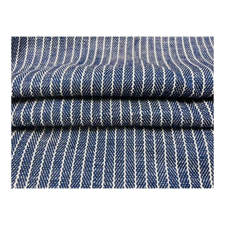 0.625 Yard Schumacher Garter Stripe Nautical Navy Blue White Upholstery ...