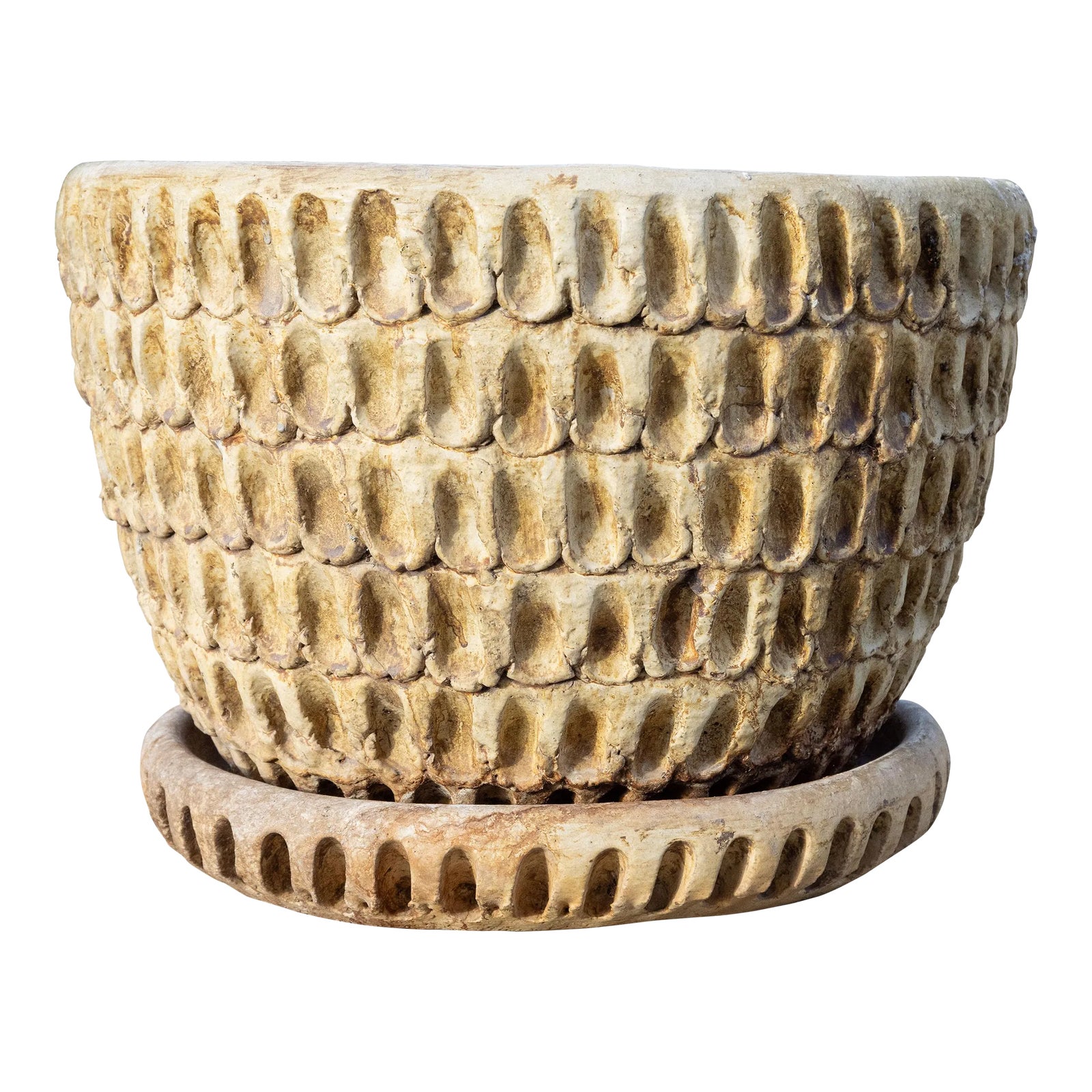 Mid-Century Thumb Pot Ceramic Planter and Saucer by Sam Trujillo Stan ...