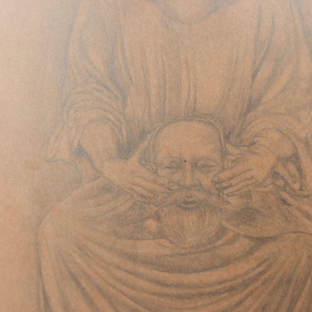 1980s Great Masters Expressionism Rafael Coronel Pencil Drawing Signed ...