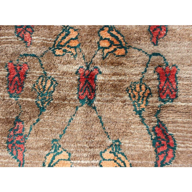 Turkish Tulu Rug With Camel Color Field Surrounded by a Chocolate ...