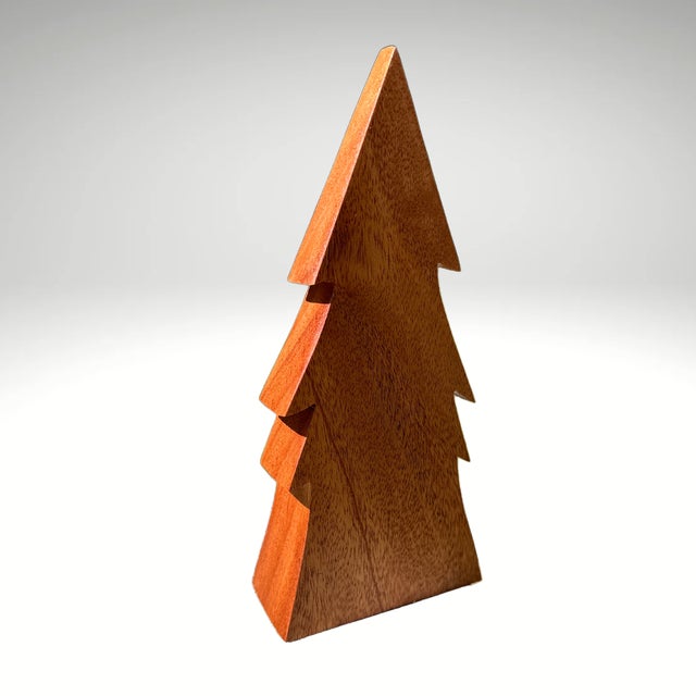 Modern Handmade Mahogany Wood Tabletop Christmas Tree, Scandi Style ...
