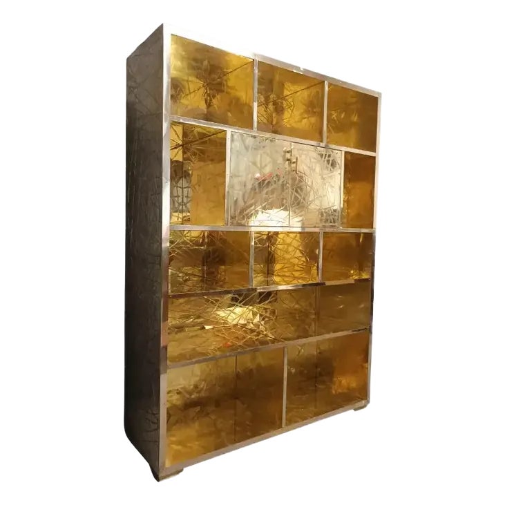 Brass Pantry Bar Cabinet Studio | Chairish