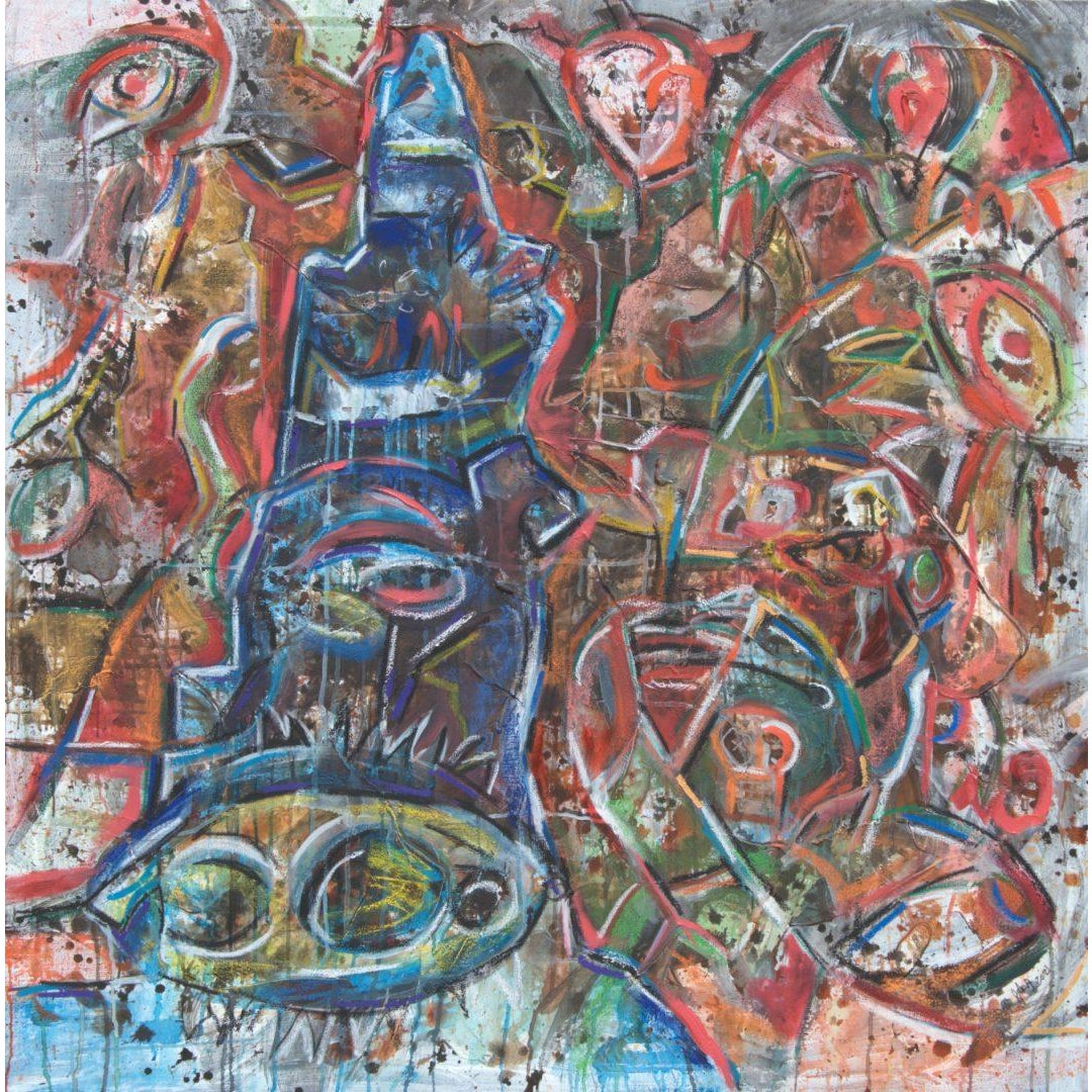 Abstract Mixed Media Painting 'Futurist Pompeii' by Texas Artist Jason ...