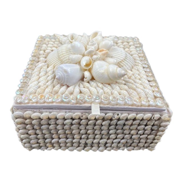 Mid 20th Century Seashell Covered Trinket/Jewel Box With Lid | Chairish