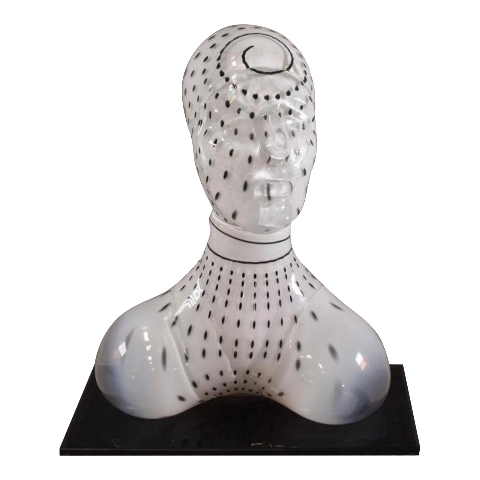 Kevin Fulton 1993 Art Glass Figural Bust | Chairish