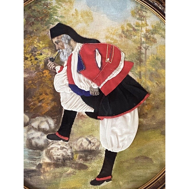 19thC Mixed Media Assemblage ~ Antique Painting of French Army Zouave ...