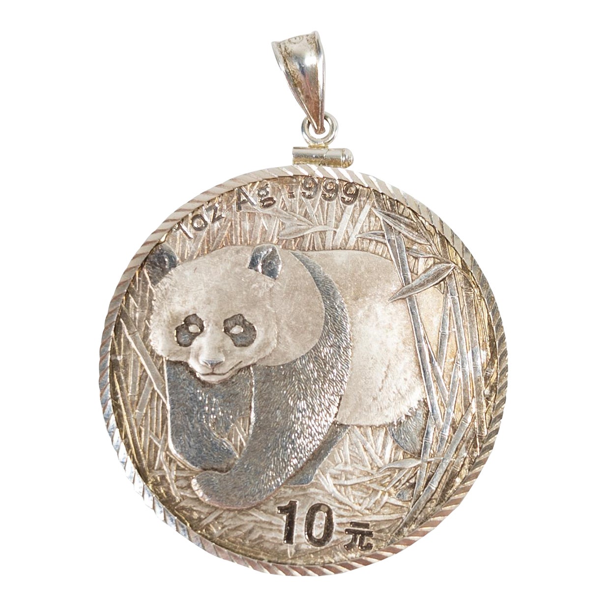 2002 Chinese Sterling Silver .999 Panda 10 Yuan Coin | Chairish