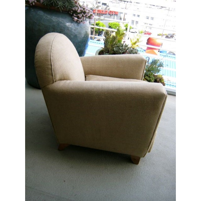 1930s Classical French Linen Club Chair | Chairish