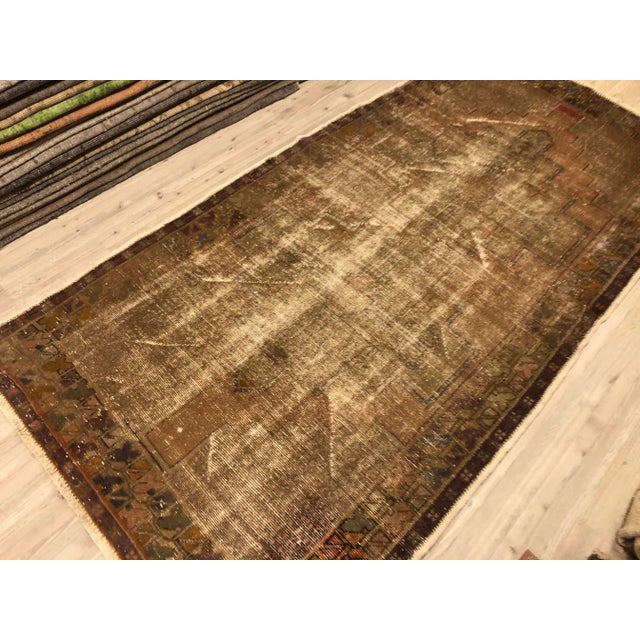 Vintage Tan Distressed Oushak Rug | Chairish
