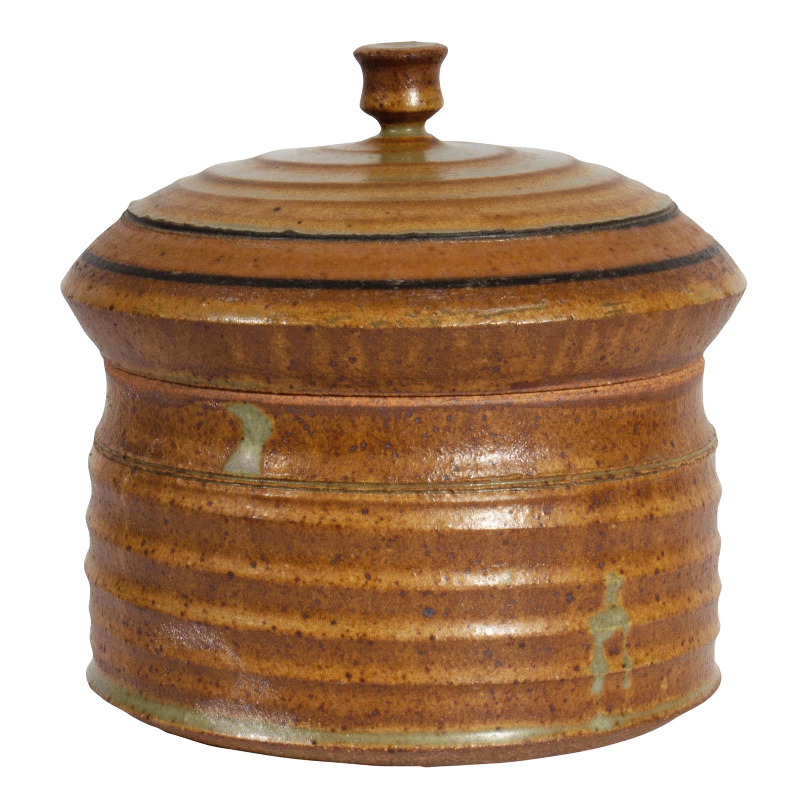 Dee Schaad Signed Studio Pottery Lidded Canister | Chairish
