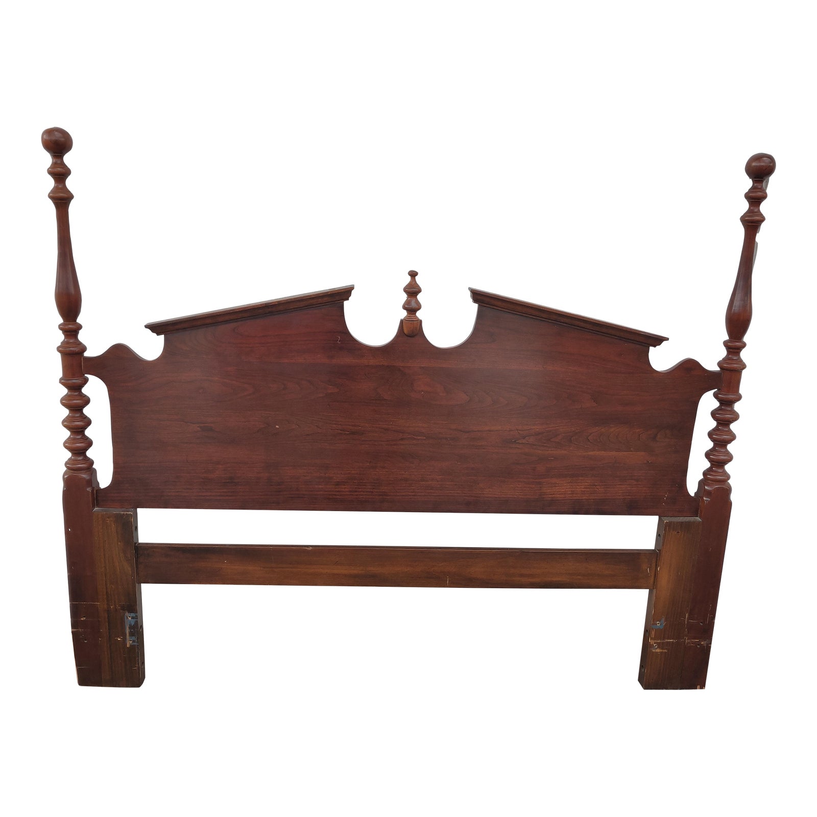 Vintage Solid Cherry Traditional Style Queen Size Pediment Headboard ...