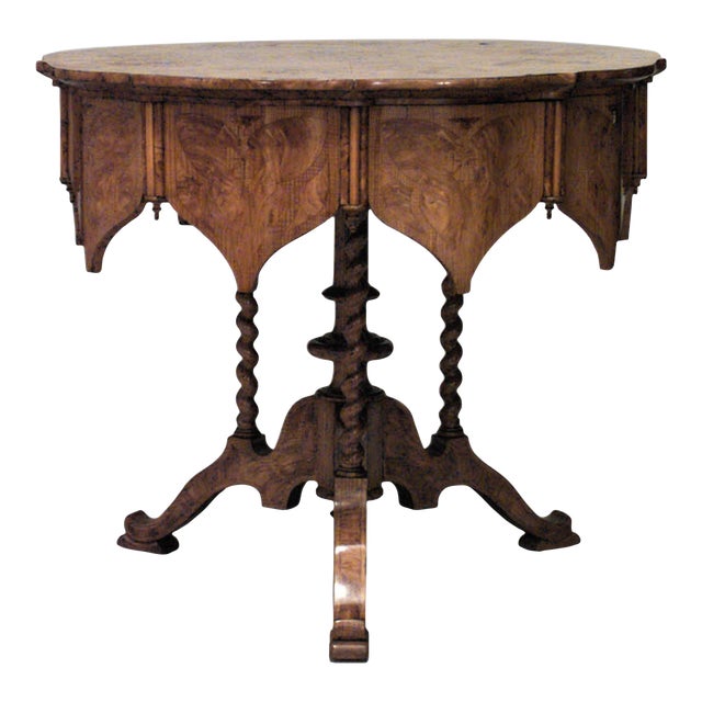 Austrian Biedermeier Burl Ash Center Table | Chairish