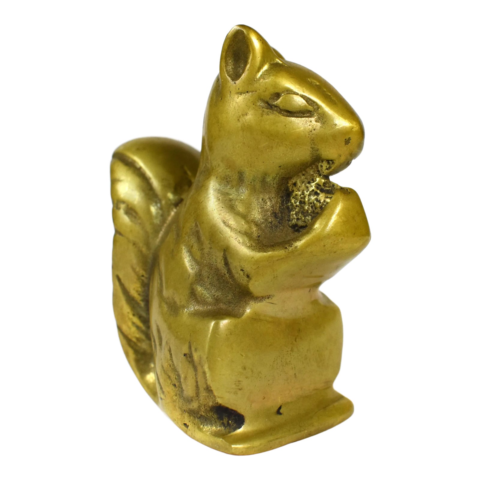 Vintage Mid 20th Century Gold Brass Squirrel Figurine Model Paper ...