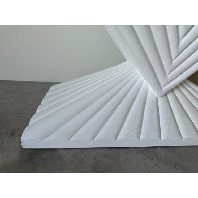 1980s Postmodern Geometric Plaster Console / Dining Table Base | Chairish