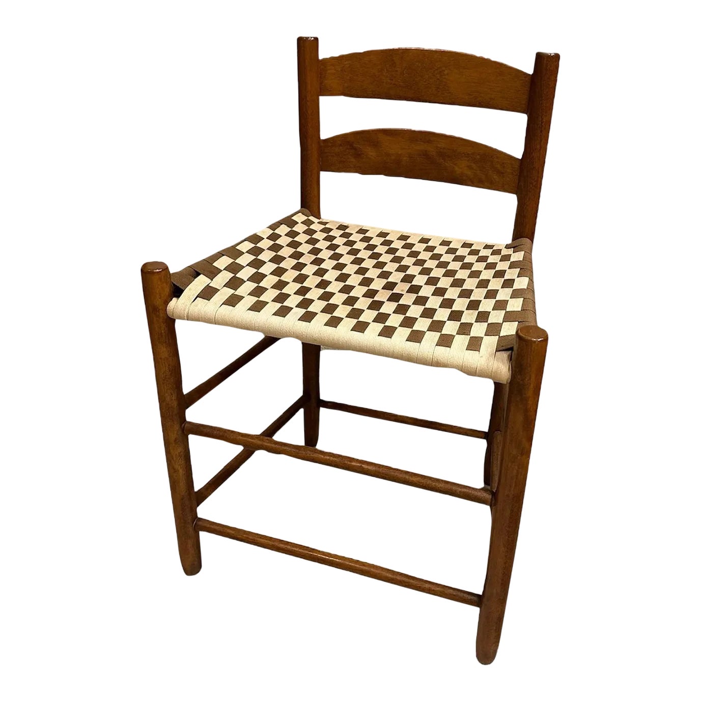 Mid 20th Century Shaker Maple Hardwood Low Back Chair Hand Woven ...