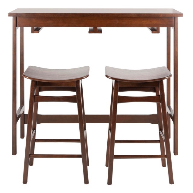 Pub Set in Espresso - 3 Pieces | Chairish