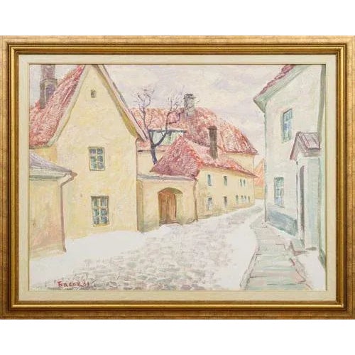 City Landscape, Oil on Canvas, 20th Century | Chairish