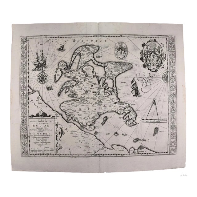 Gerard Mercator Rugen Island, Germany: An Early 17th Century Map by ...