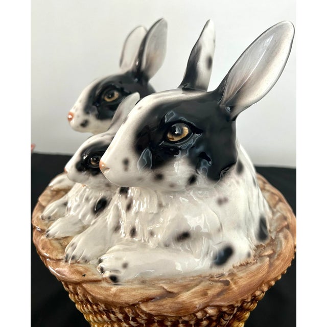 Large Vintage Gump’s Italian Porcelain Family of Rabbits Centerpiece ...