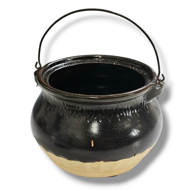 Bohemian Stoneware Brown Bean Pot W/ Lid Attributed to Zanesville ...