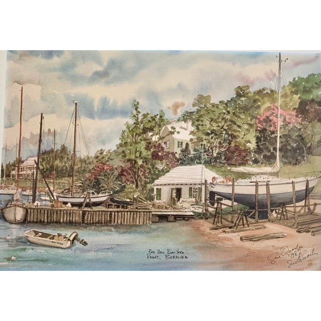 1980s Bermuda Seascape Watercolor Print by Sue Quarles | Chairish